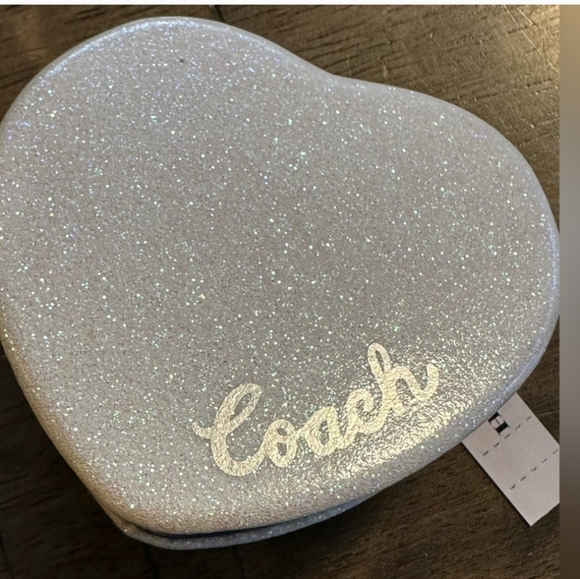 Coach | Accessories | Coach Glitter Heart White Mirror Compact | Poshmark